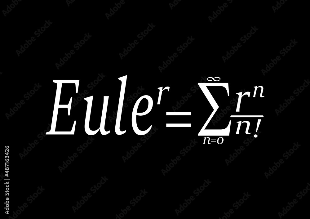 Black and white math formula. Euler. Stock Illustration | Adobe Stock