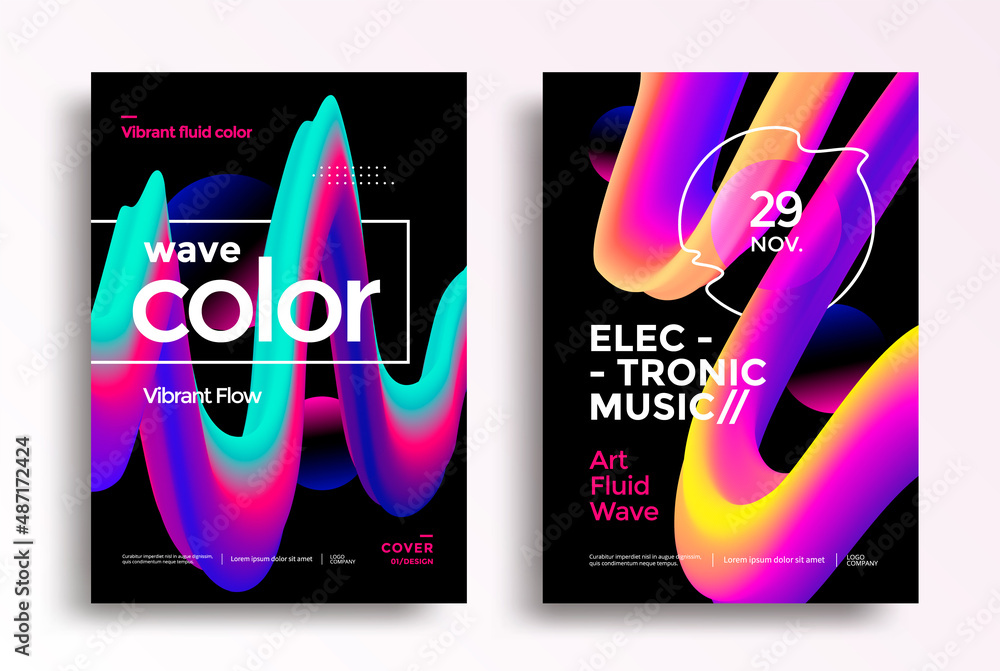 Modern poster layout with Creative 3d flow shape. Abstract Liquid wave ...