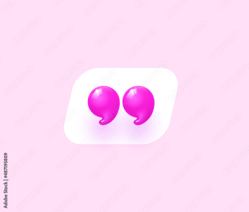 Ilustración de Stock 3d quote realistic render design in cute cartoon ...