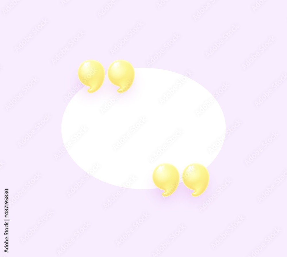 3d quote realistic render design in cute cartoon style volumetric icons ...