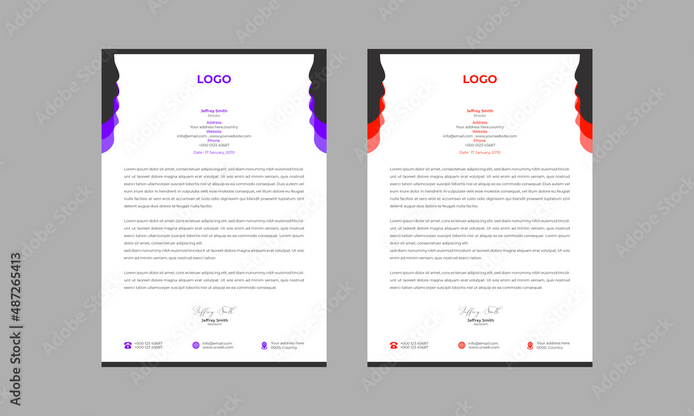 A4 size letterhead design vector template, Modern, Corporate, Unique ...