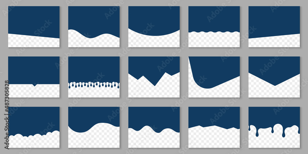 Set of Template Dividers Shapes for Website. Curve Lines, Drops, Wave ...