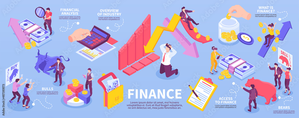Isometric Finance Infographics Stock Vector | Adobe Stock