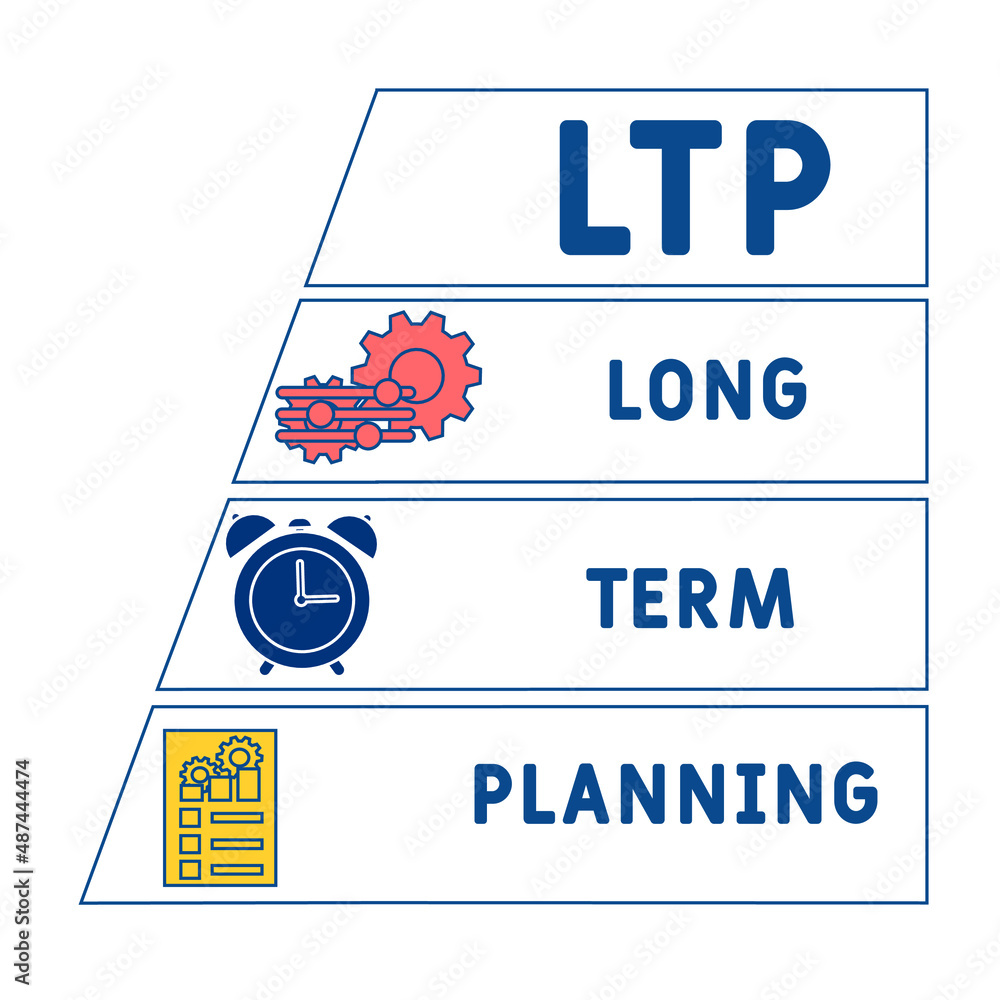LTP - Long-Term Planning acronym. business concept background. vector ...