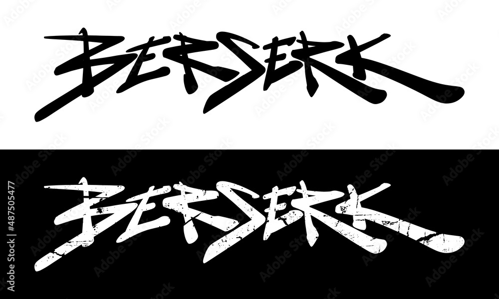 Vector de Stock Berserk. Hand lettering word art. Graffiti style logo ...