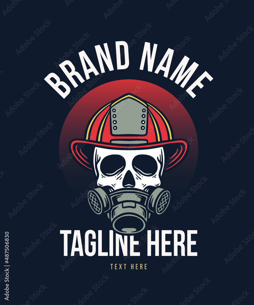 Special Fireman Skull with Firefighter Helmet Vector Illustration Stock ...