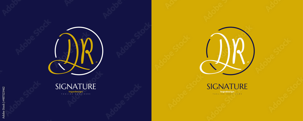 Initial D and R Logo Design with Elegant and Minimalist Handwriting ...