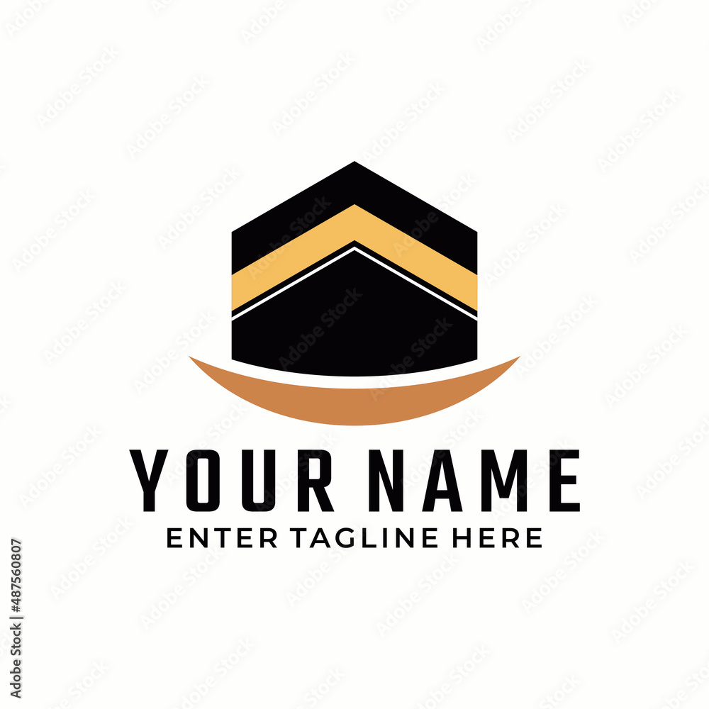 Kaaba logo design, Kaaba vector, Kaaba symbol, Hajj and Umrah travel ...