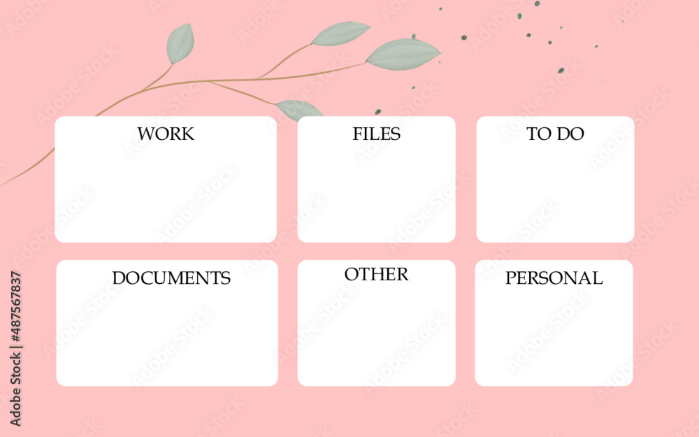 Minimalist Desktop Organizer Wallpaper Stock Vector | Adobe Stock