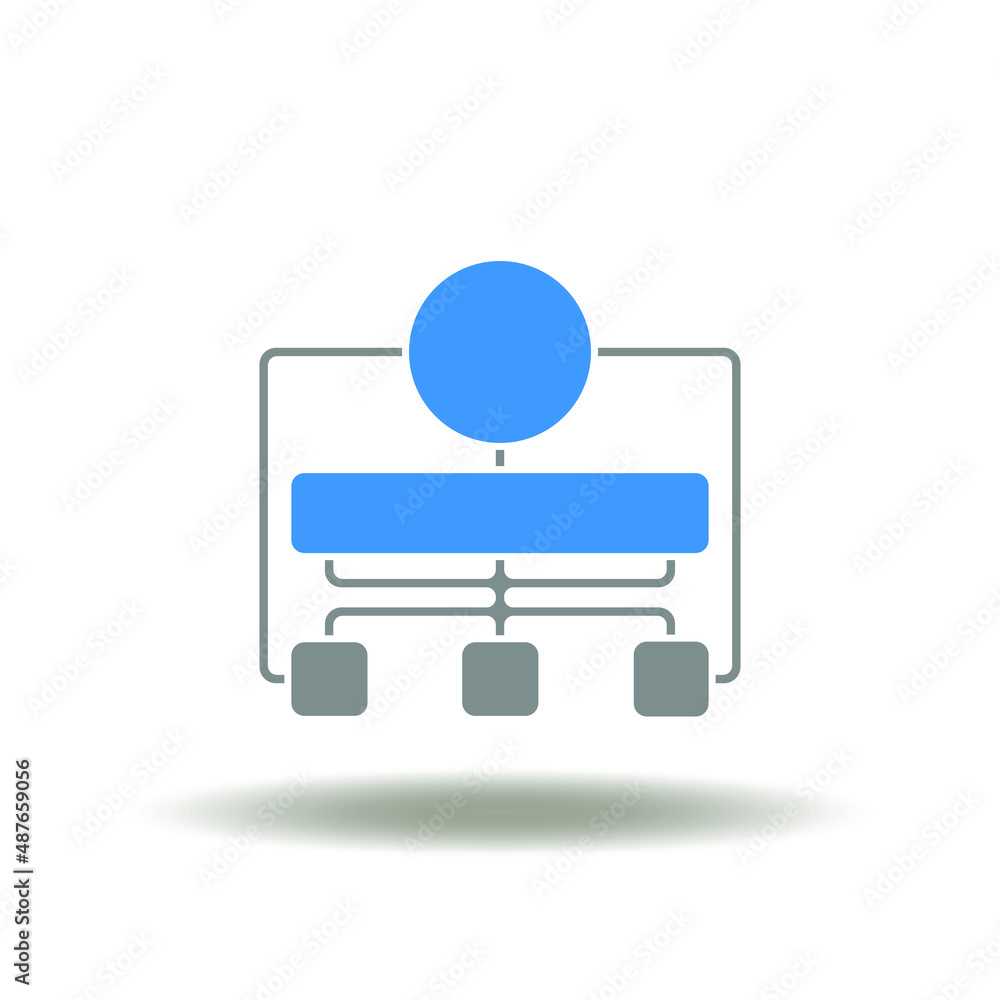 Vector illustration of flowchart. Icon of project management. Symbol of ...