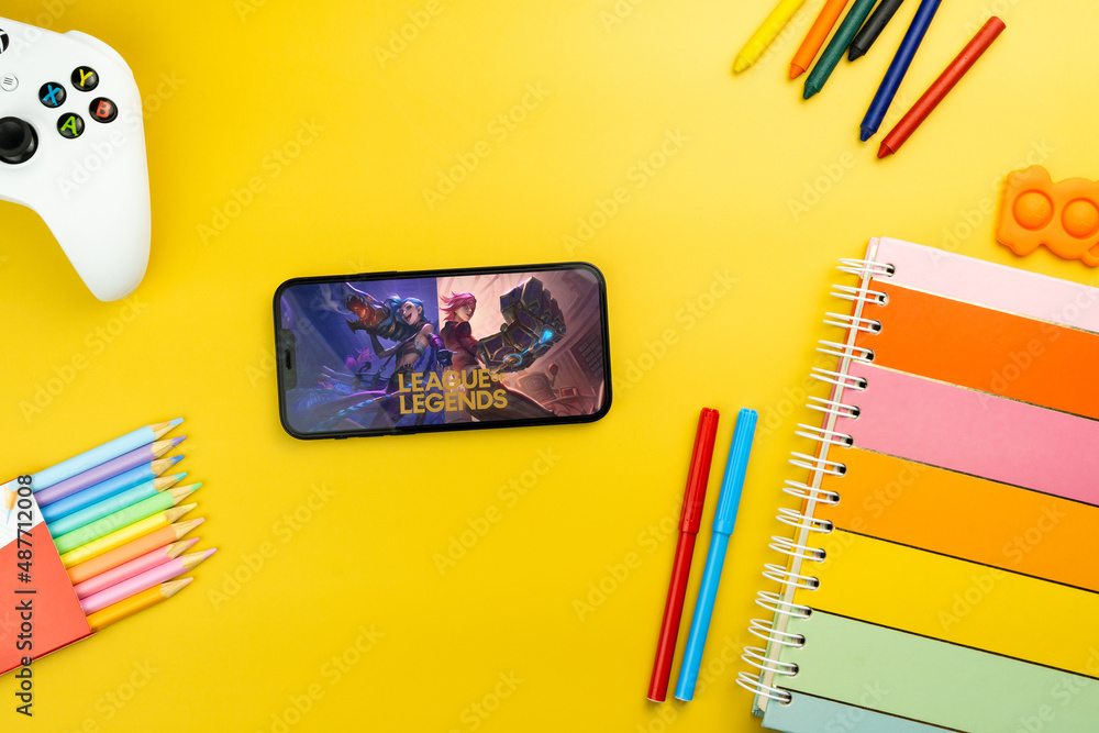 League of Legends (LOL) mobile game app on the smartphone screen ...