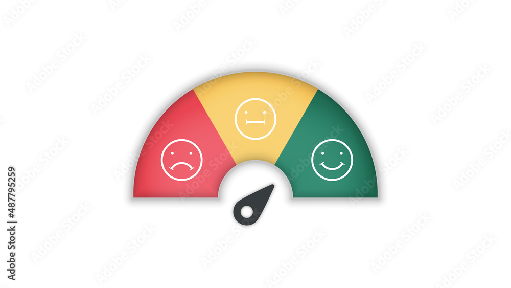 Customer experience satisfaction rating scale with a smile, angry icon ...