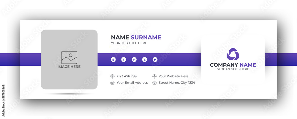 Email signature or email footer and personal social media facebook ...