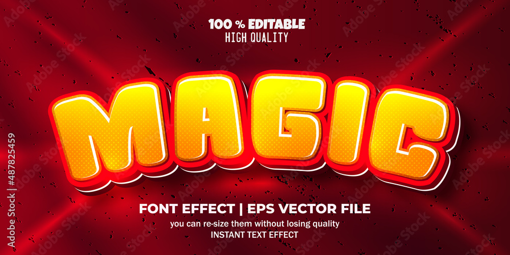Magic text effect. editable font Stock Vector | Adobe Stock