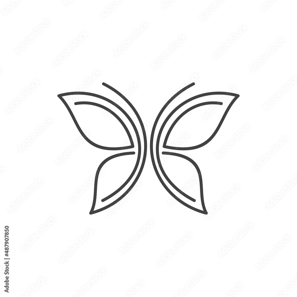 butterfly logo vector outline icon illustration Stock Vector | Adobe Stock