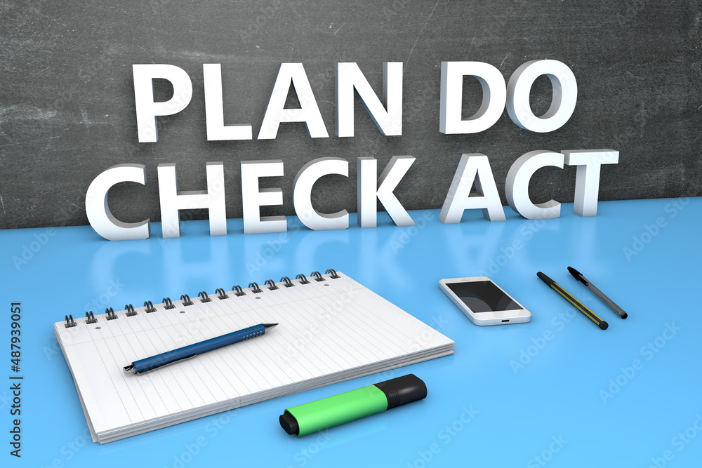 PDCA - Plan Do Check Act Stock Illustration | Adobe Stock