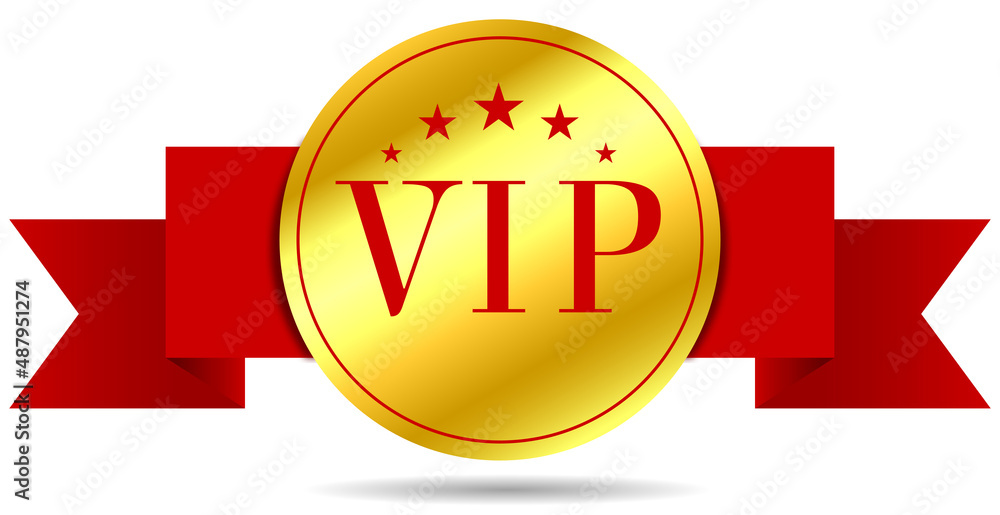 badge for VIP club members. Vip label, badge or tag. Vector gold banner ...