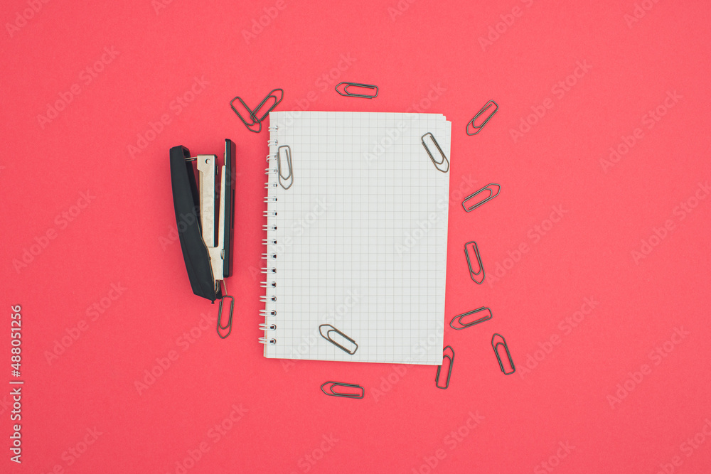 Office A6 notebook wire binding mock up blank template design idea ...