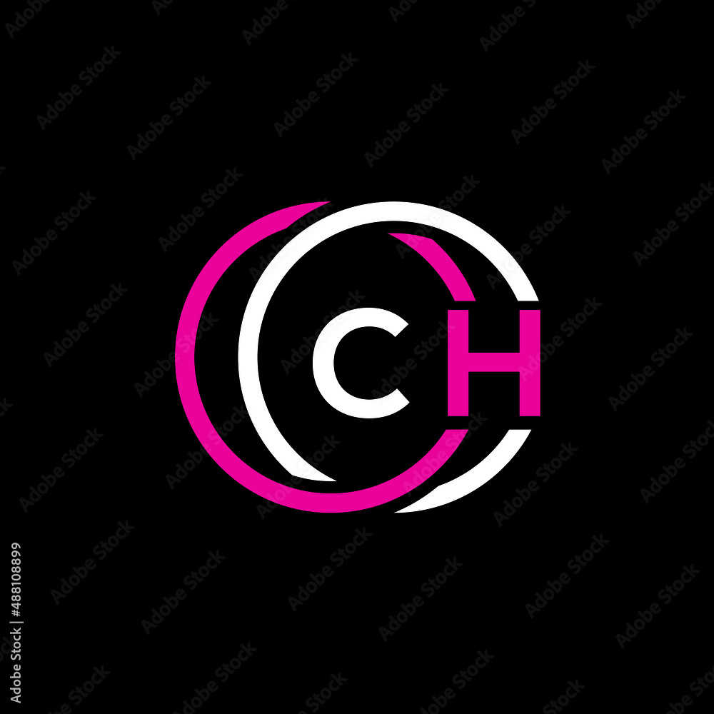 CH logo monogram isolated on circle element design template, CH letter ...
