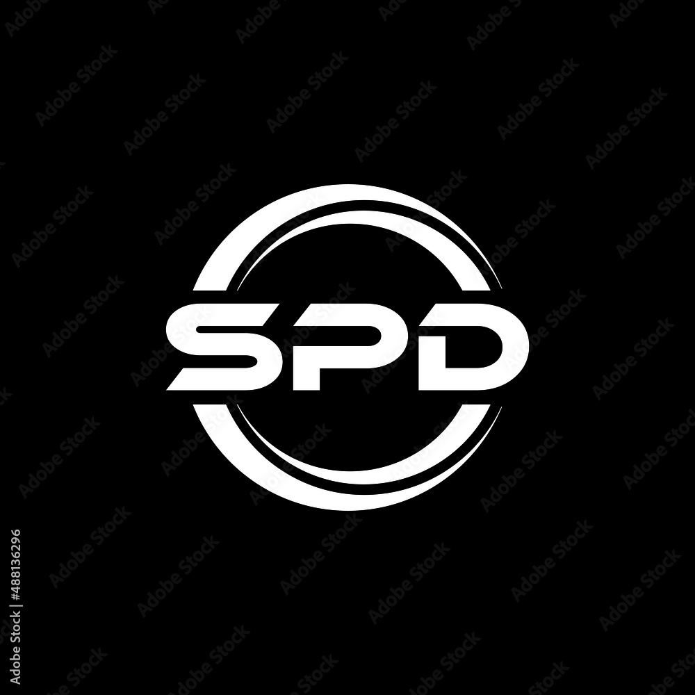 Stock-Vektorgrafik „SPD letter logo design with black background in ...