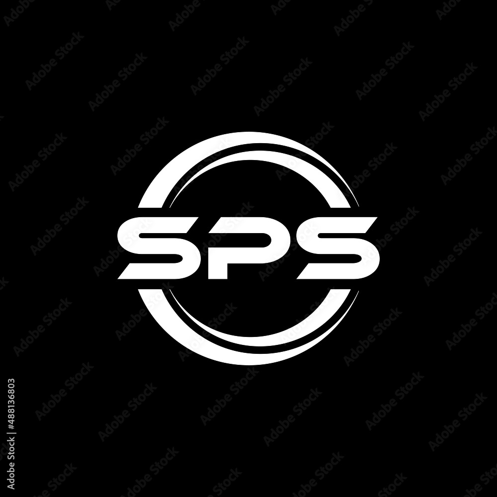 SPS letter logo design with black background in illustrator, vector ...