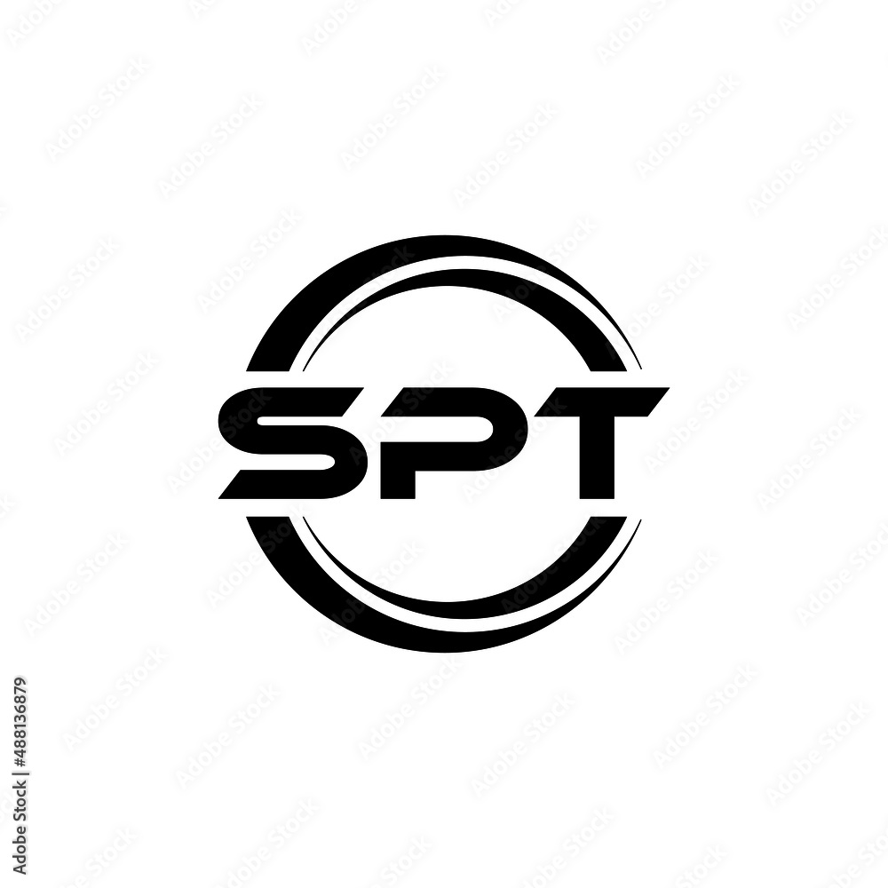 SPT letter logo design with white background in illustrator, vector ...