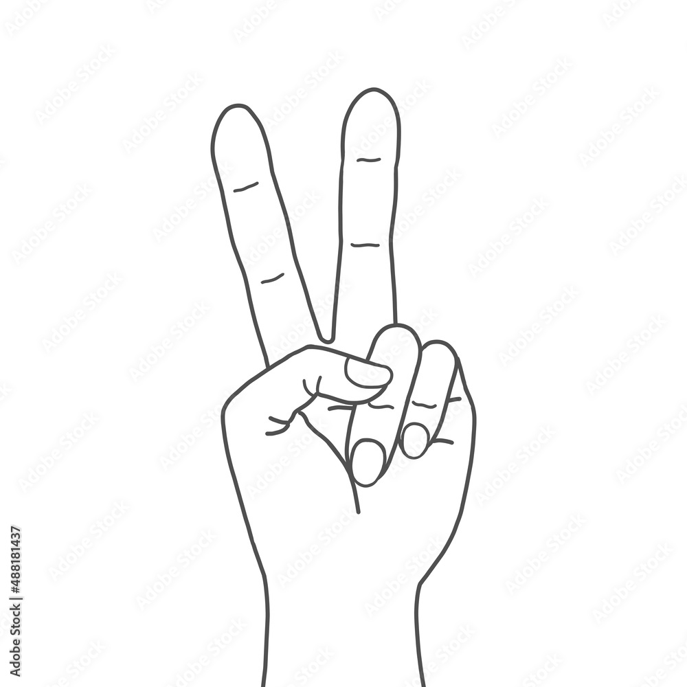 Hand silhouette drawing of two fingers. Stock Illustration | Adobe Stock