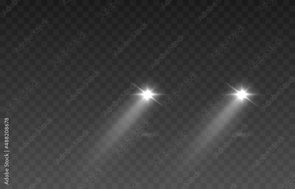Vector light from the headlights PNG. Light from the headlights of a ...