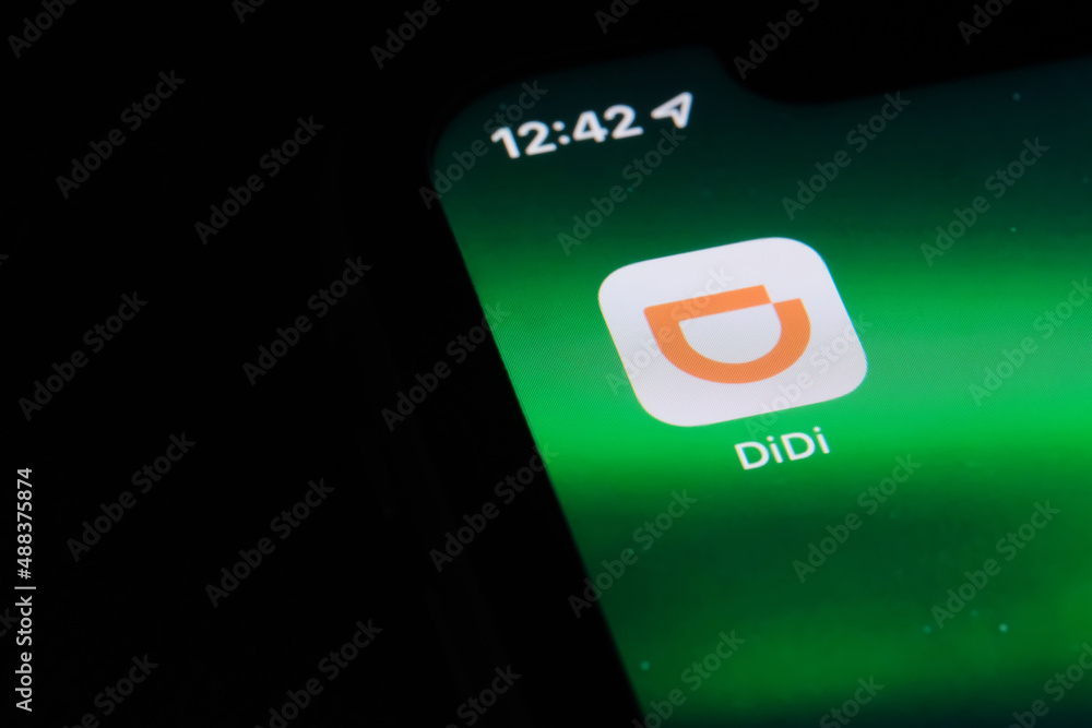 Shanghai,China-Feb. 19th 2022: close up DiDi's mobile app icon on phone ...
