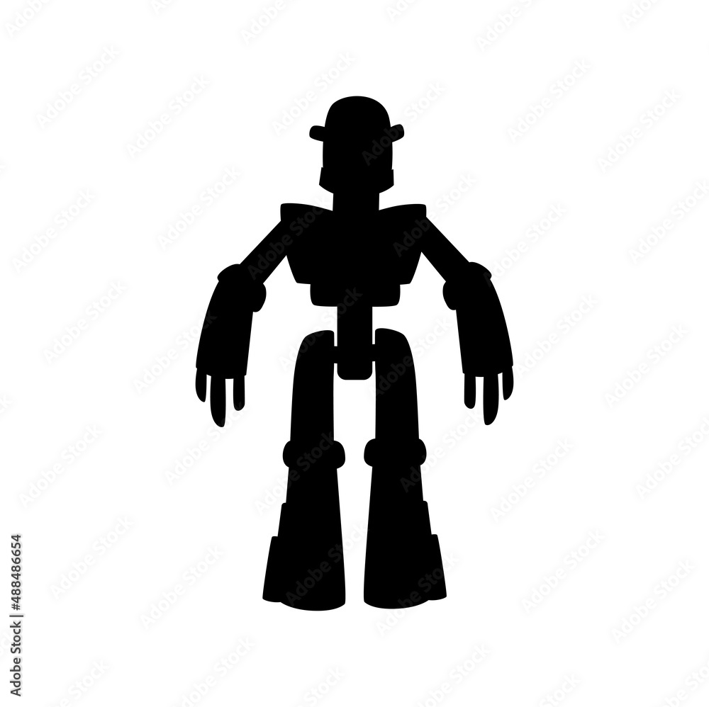 Artificial intelligence robot isolated helper assistant of future black ...