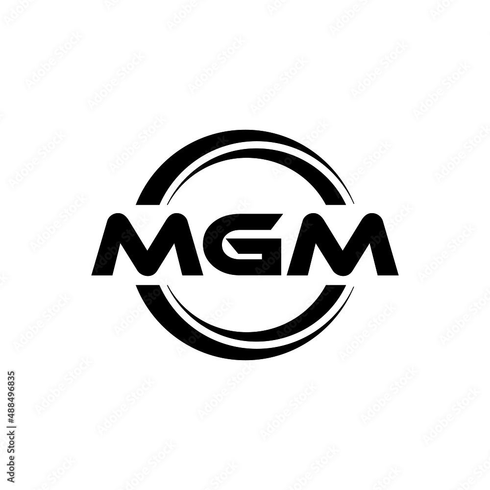 Image vectorielle Stock MGM letter logo design with white background in ...