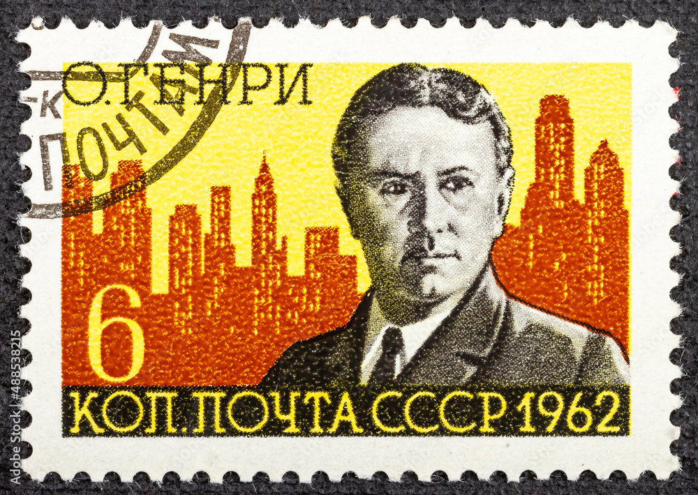 USSR - CIRCA 1962: A stamp printed in USSR shows O. Henry and New York ...