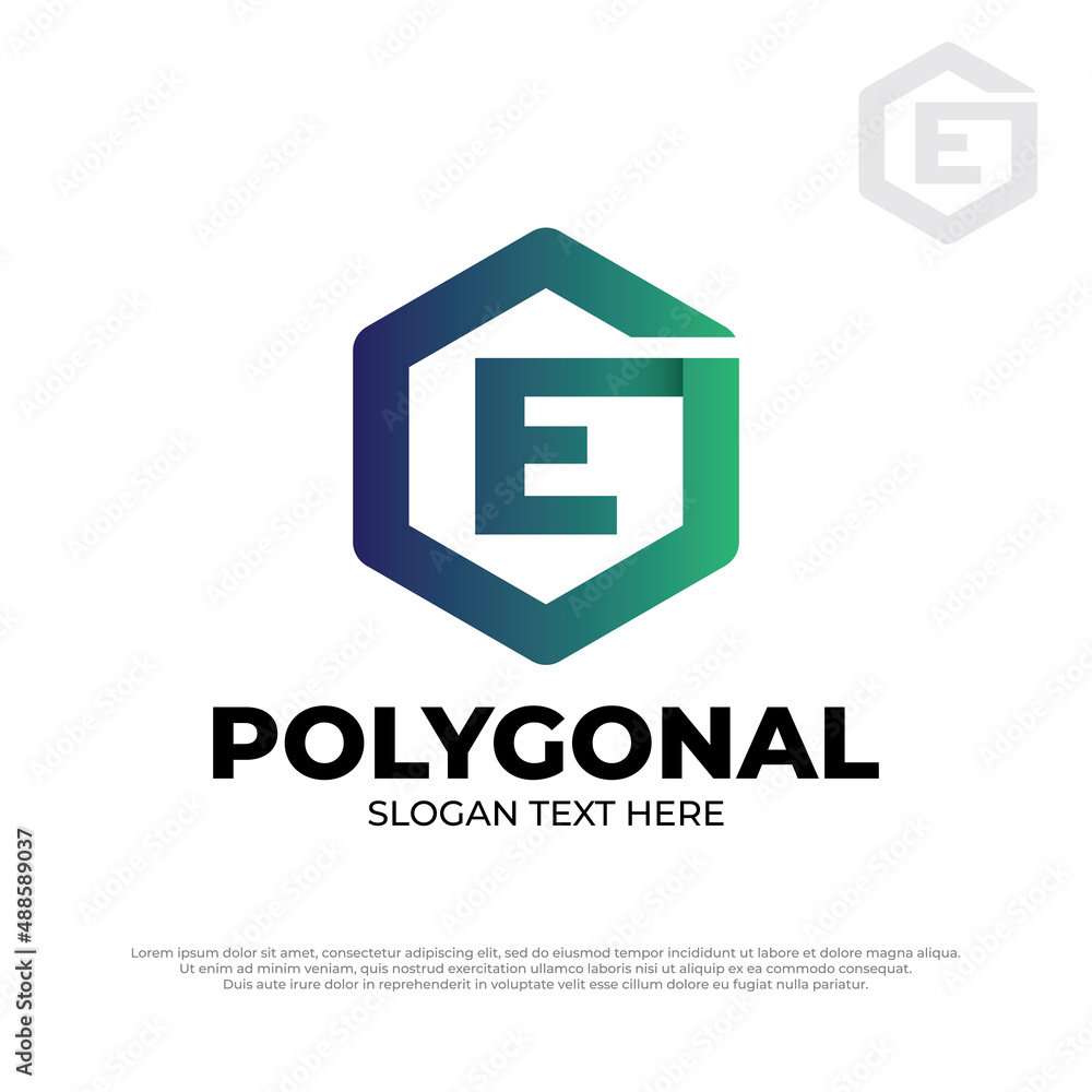 Capital letter E illustration concept, Minimal modern alphabet fonts ...