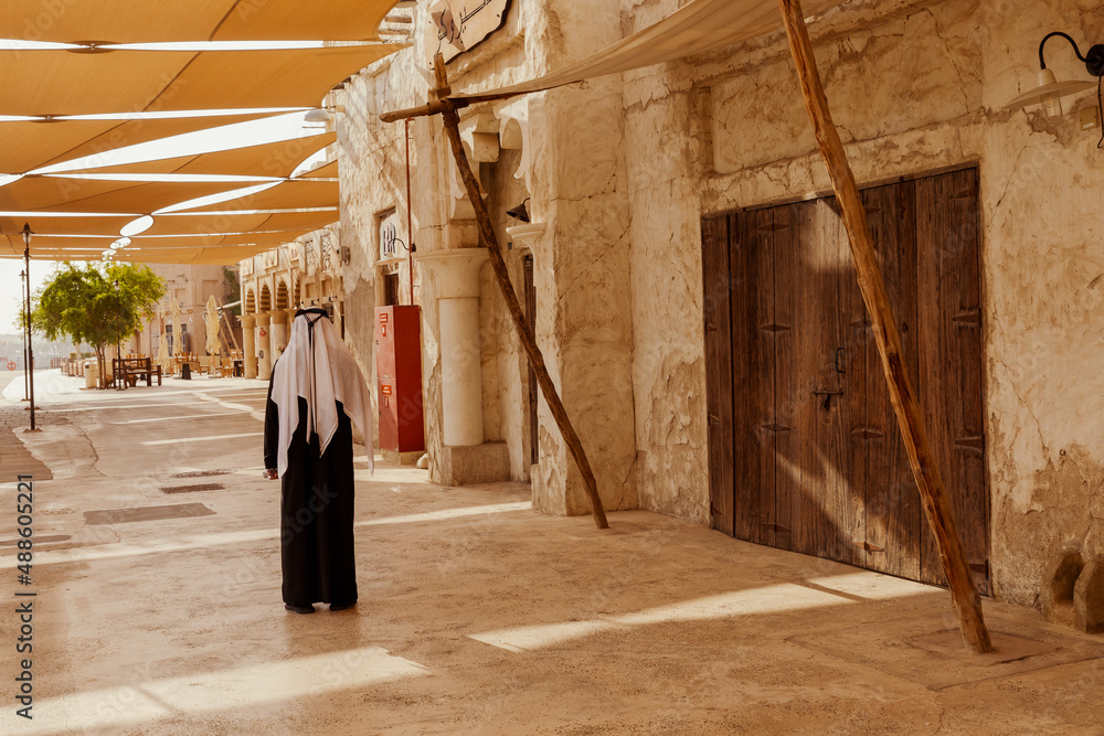 Al Seef Traditional Historical District Arabic Architecture. Dubai ...