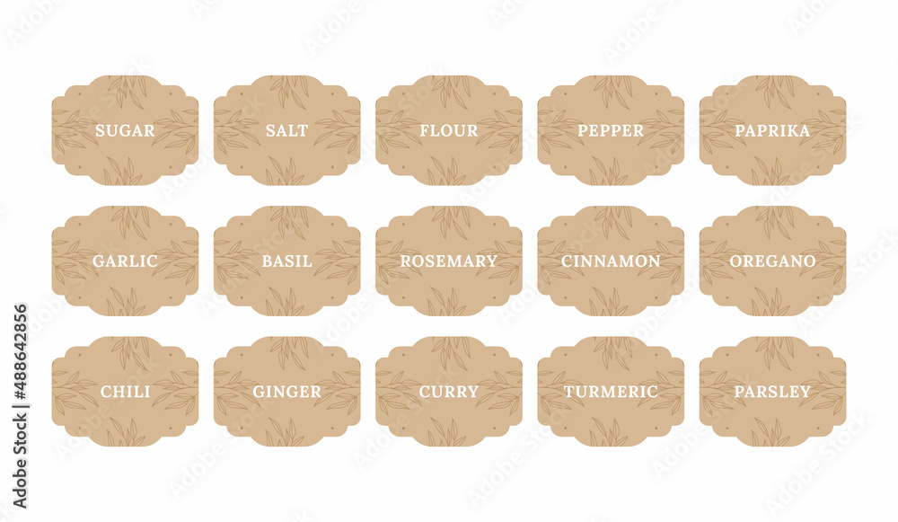 Pantry spice jar seasoning label sticker organizer set. Spices and ...