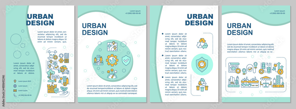 Urban design mint brochure template. City planning and development ...