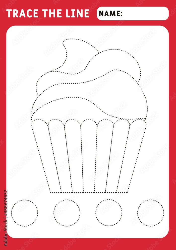 Cupcake. Educational children game. Preschool worksheet for practicing ...