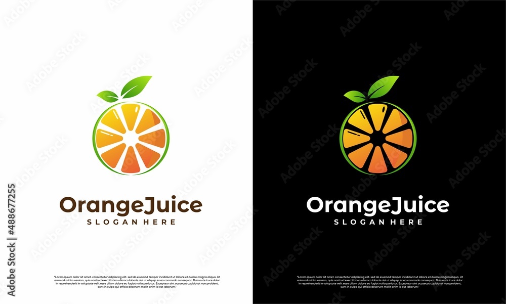 vector modern orange juice logo illustration, Fresh Orange logo design ...