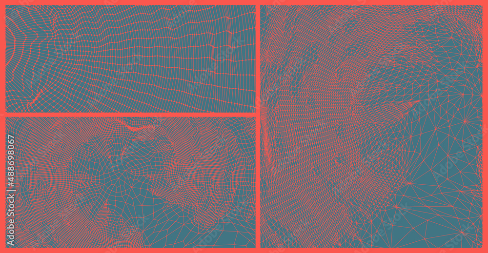 Cobweb or spider web. Network background. Connection structure. 3D ...