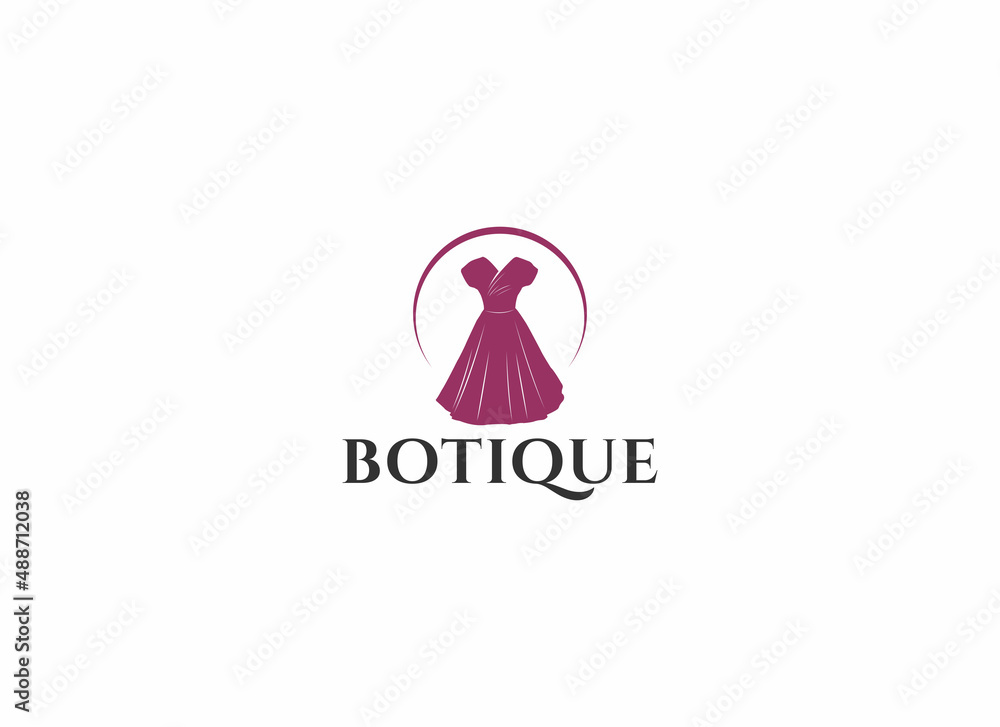 botique logo template vector in white background Stock Vector | Adobe Stock