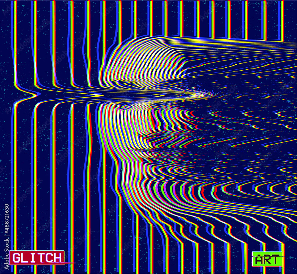 Glitch Art. Vector corrupted graphics concept illustration in RGB color ...