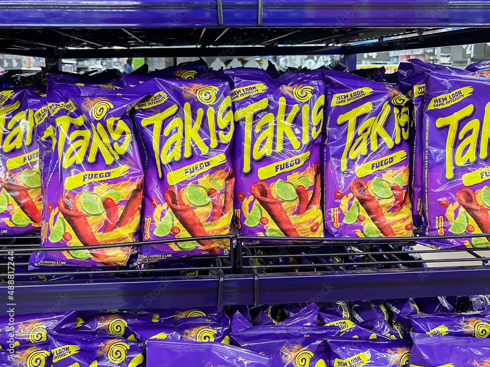 Orlando, Fl, USA - January 25, USA - Takis Fuego Rolled Tortilla Chips ...