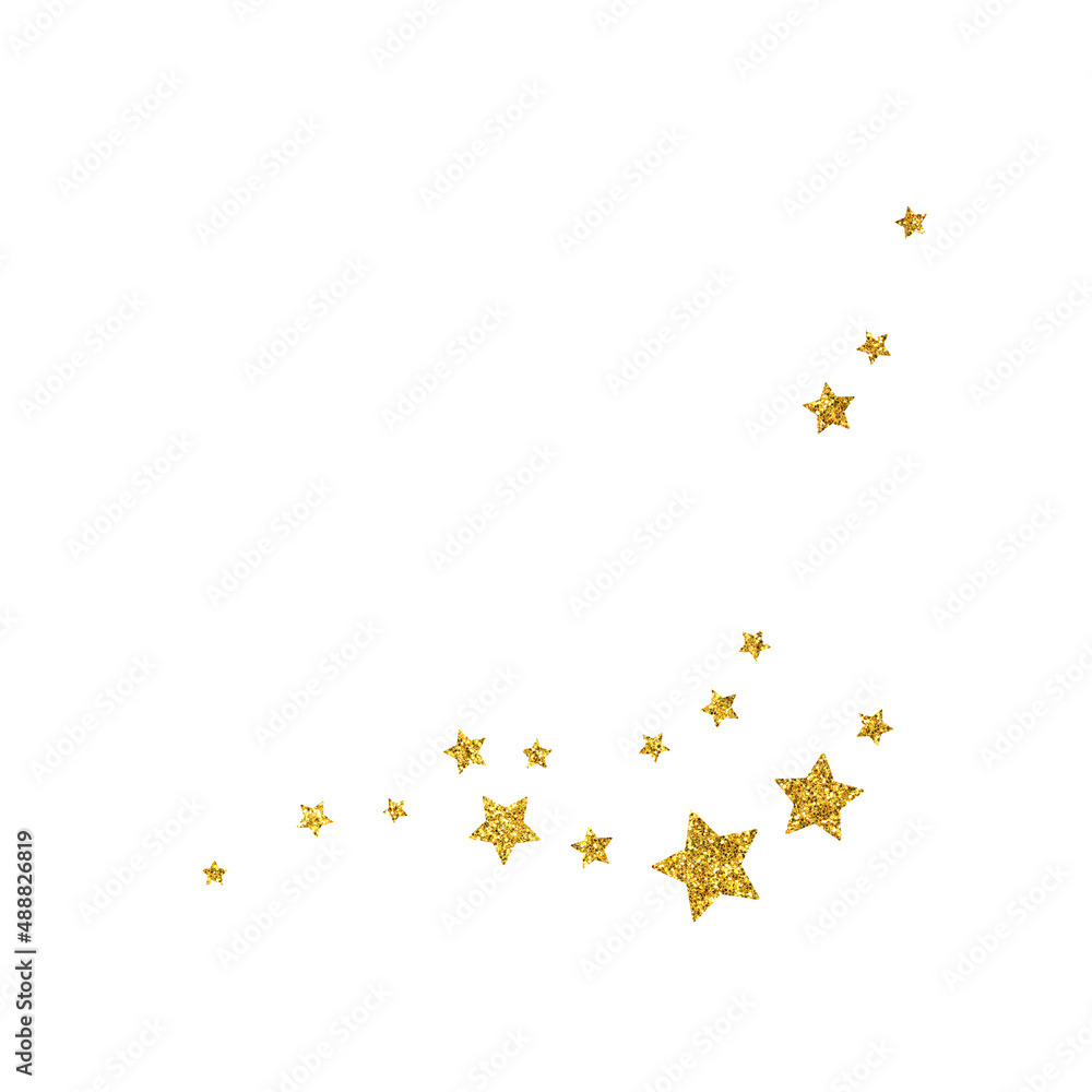 Gold glitter stars. Classic clip art set on white background Stock ...