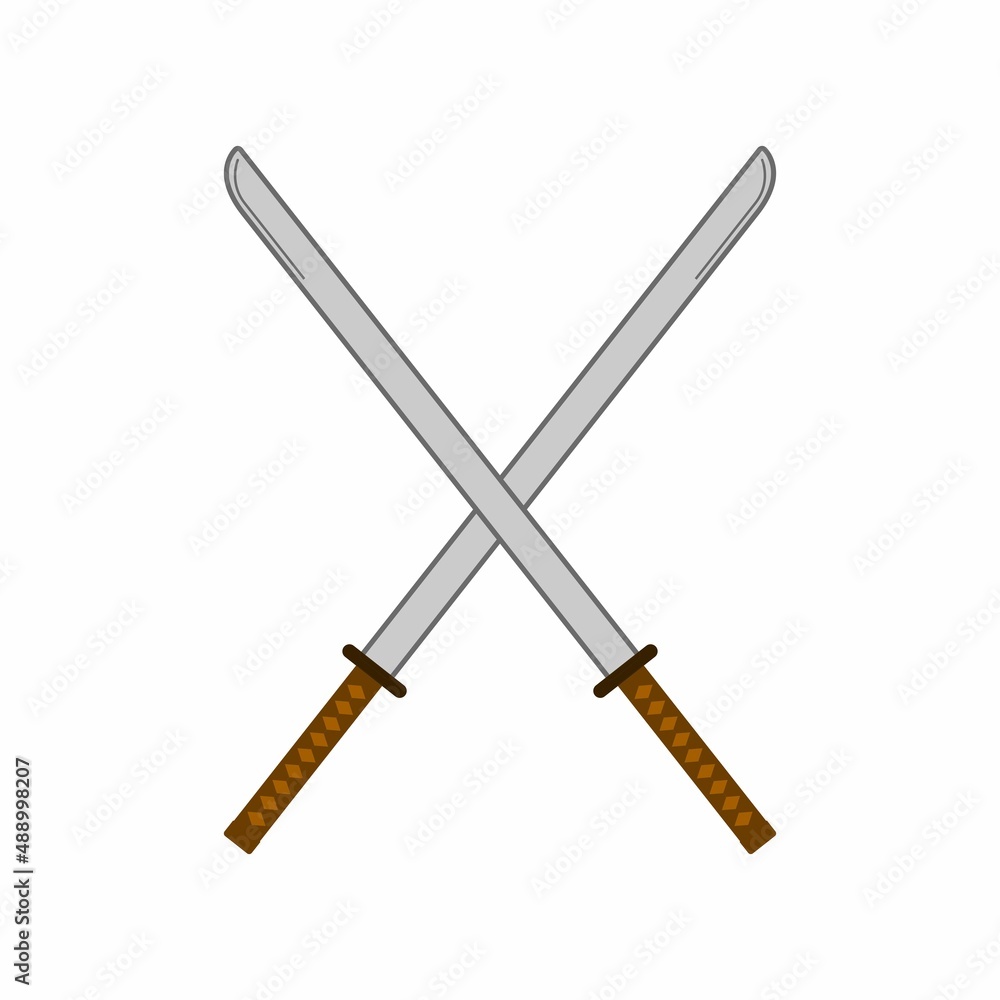 Vector Illustration of Crossed Ninja Sword. Stock Vector | Adobe Stock