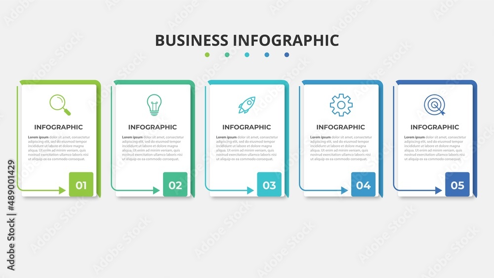 Vector de Stock Presentation business infographic template with 5 ...