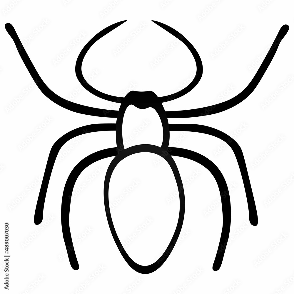Ilustración de Stock Black and white drawing of a simple spider for ...