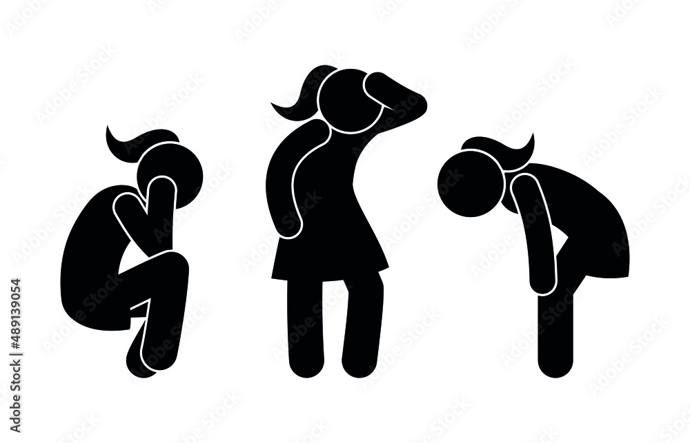 the woman is tired, the sad girl is resting, the pose of fatigue and ...