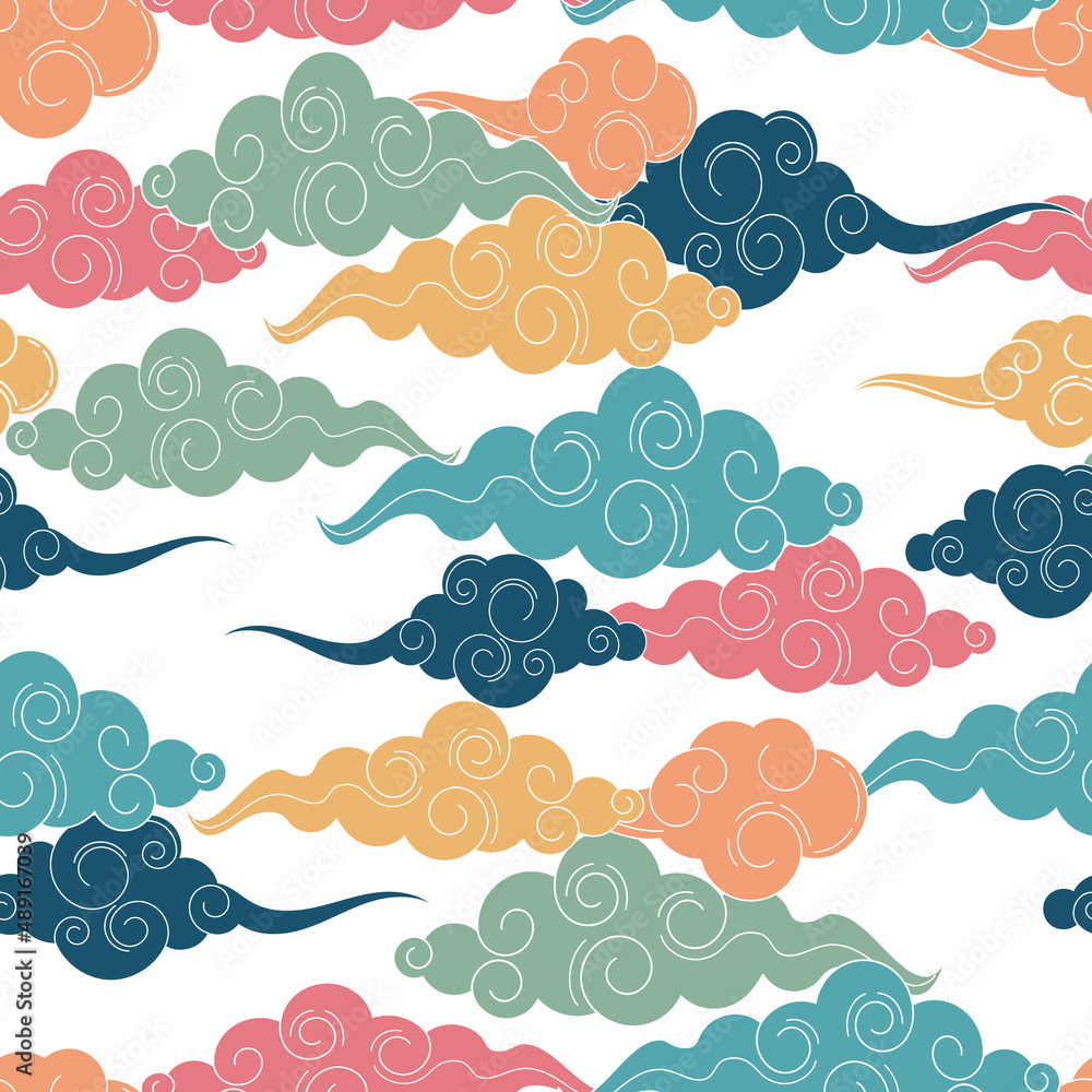 Tibetan or chinese seamless pattern in ancient style.Traditional ...