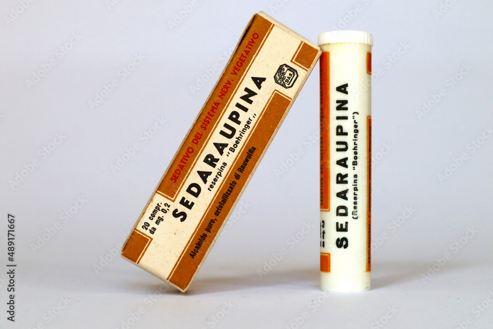 Vintage 1950s SEDARAUPINA tablets medicine with Reserpine, Alkaloids ...