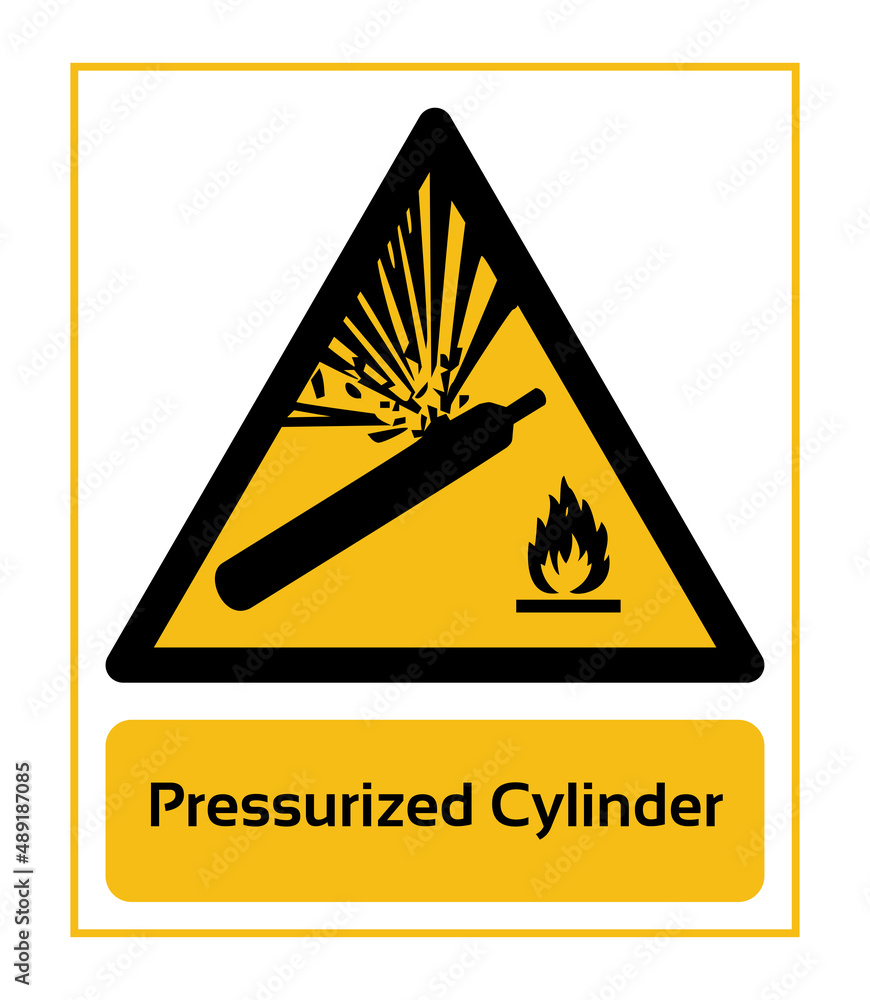 Pressurized Cylinder. Warning Signs. ISO 7010 Sign. Signs of Danger And ...